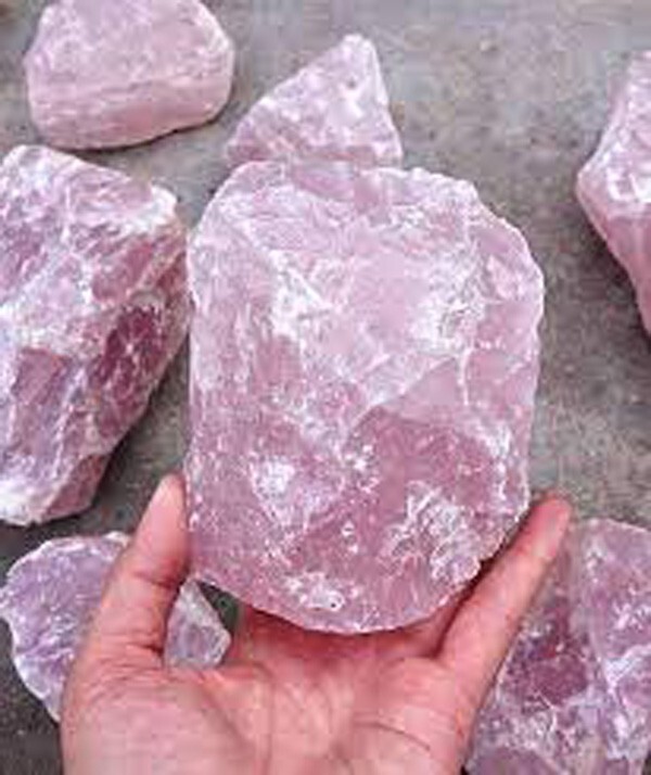 Genuine Rose Quartz Coffee Table Top - Polished Gemstone Furniture ...