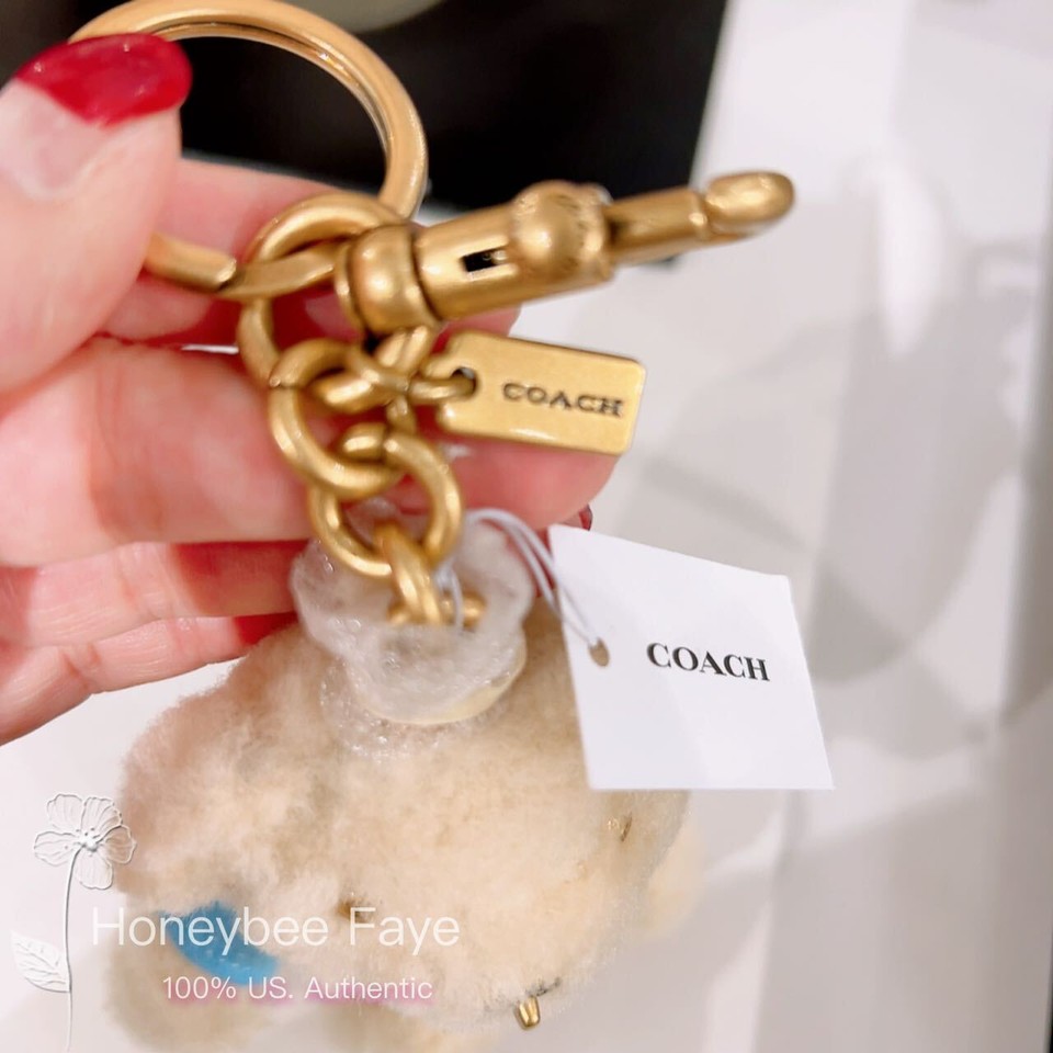 Coach Collectible Bag Charm Leather/metal bear key chain | eBay