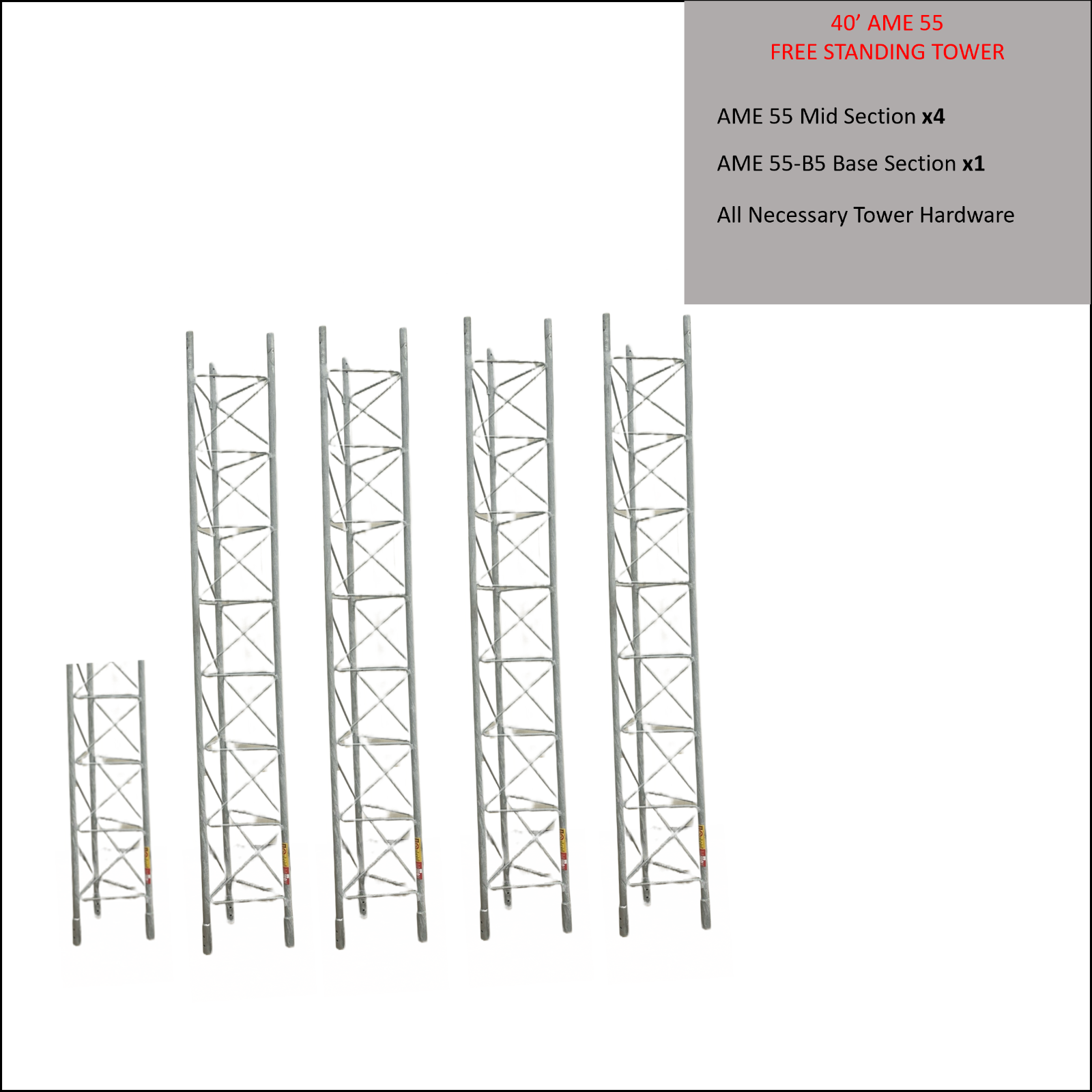 AMERITE ~ 40' AME 55 FREE STANDING TOWER W/5' BASE - AUTHENTIC OEM | eBay