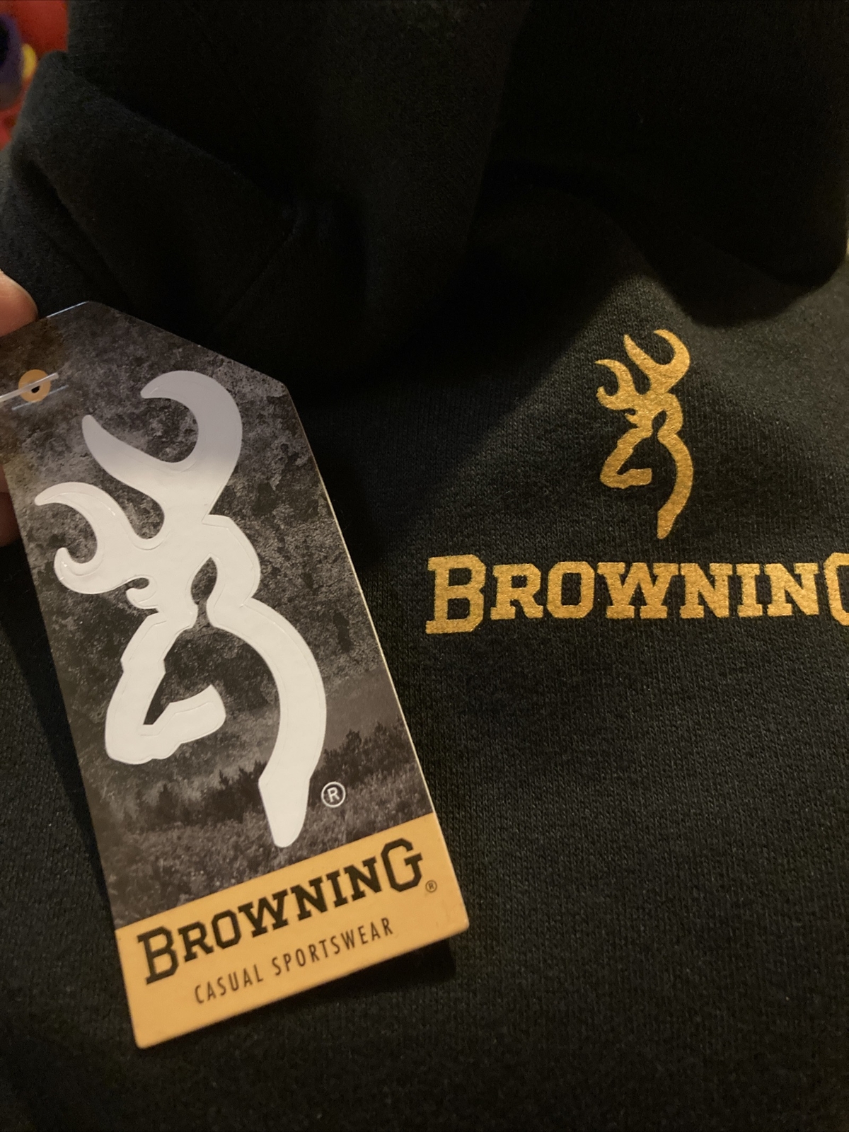 BROWNING RIFLE FLAG HOODIE PULLOVER SWEATSHIRT BLACK SMALL | eBay