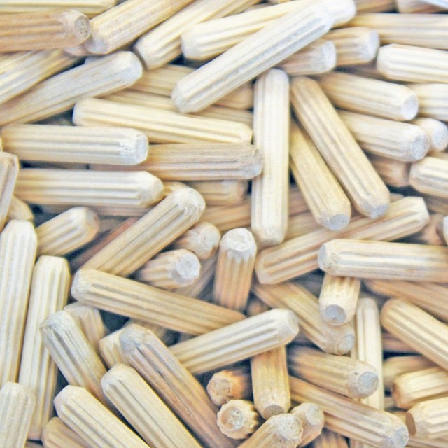 6mm X 30mm Wood Dowels Grooved Fluted Pin Wooden Hardwood Beech Dowel ...