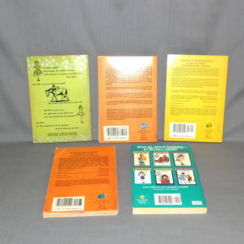 Lot of 5 Beverly Cleary Books Ellen Tebbits Ramona Quimby Scholastic ...