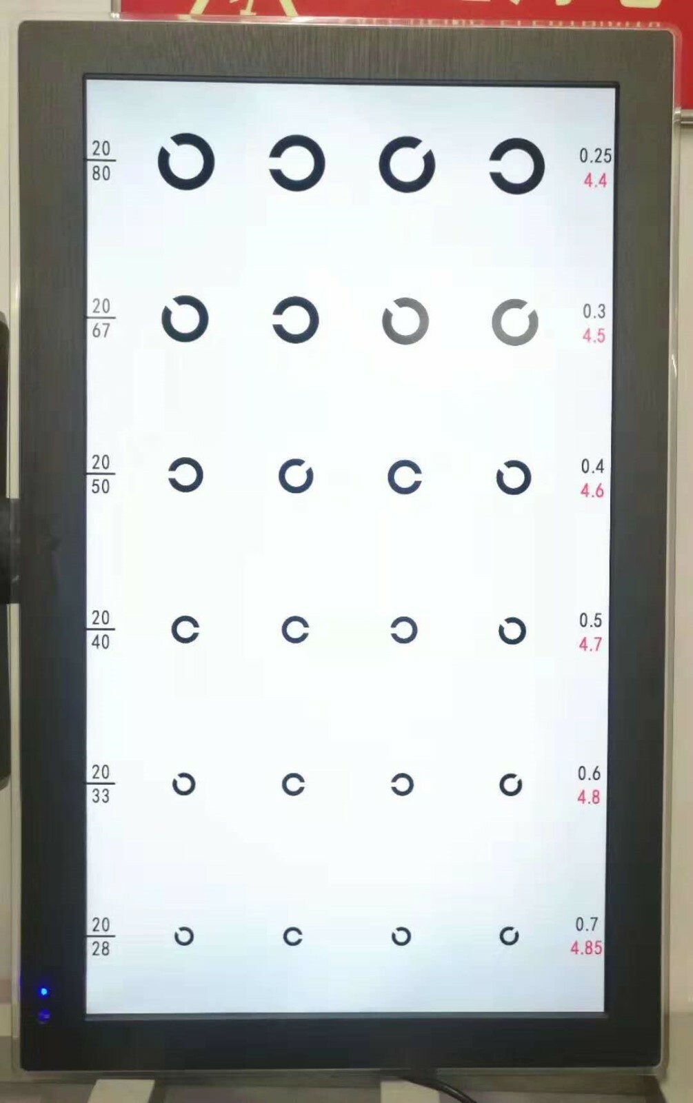 Multi-function 23" LED Display MICRO Chart Projector Eye Chart ...