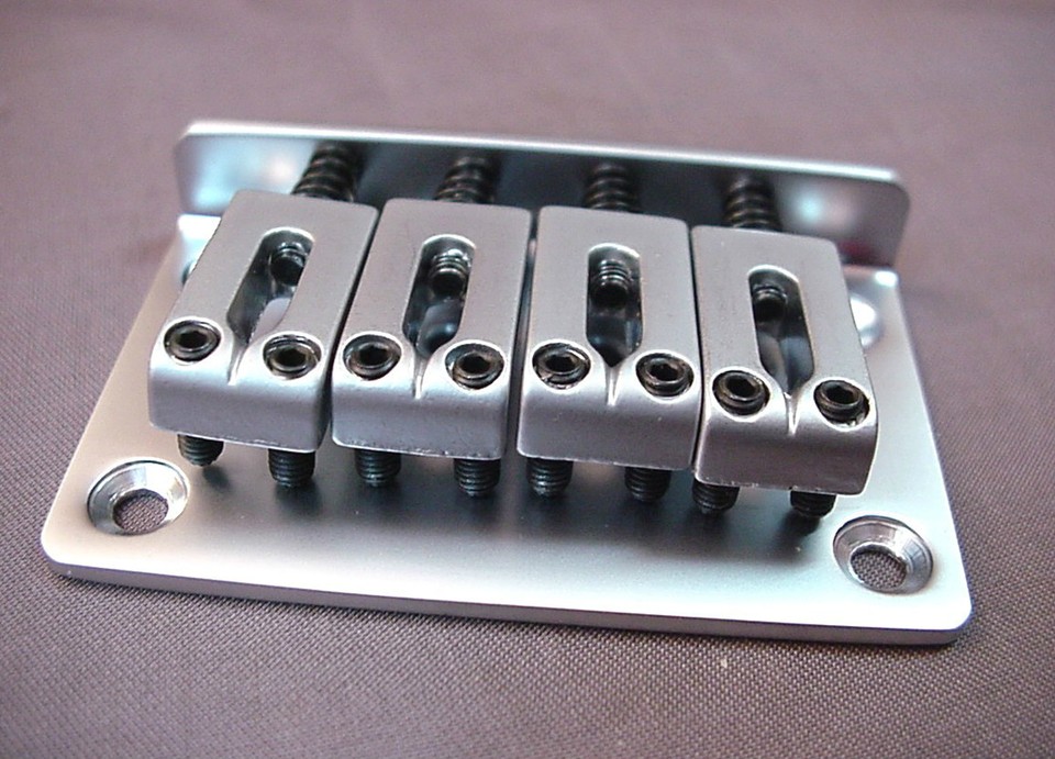 4 STRING BRIDGE FOR CIGAR BOX GUITAR OR ELECTRIC UKULELE - SATIN CHROME ...