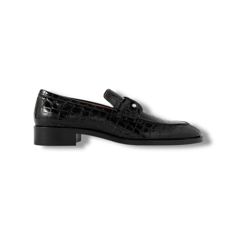 Christian Louboutin Chambelimoc Croc-Effect Loafers Black UK9.5 EU43.5 ...