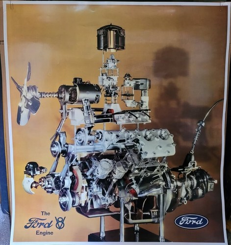 1936 Ford V8 Engine Poster New Original Hard To Find | eBay