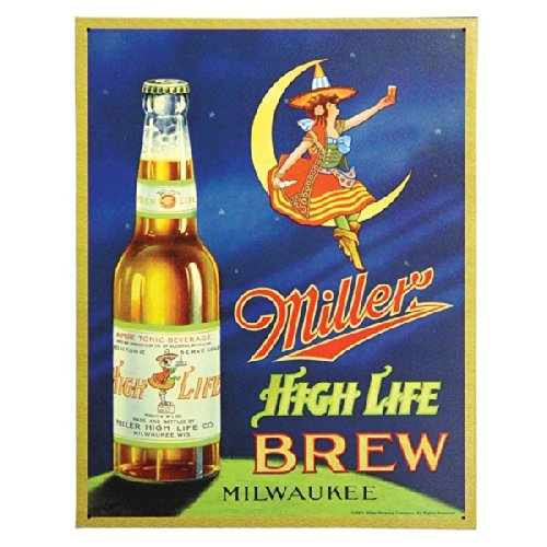 Miller High Life Brew Beer Vintage Retro Style Bar Pub Wall Decor Sign ...