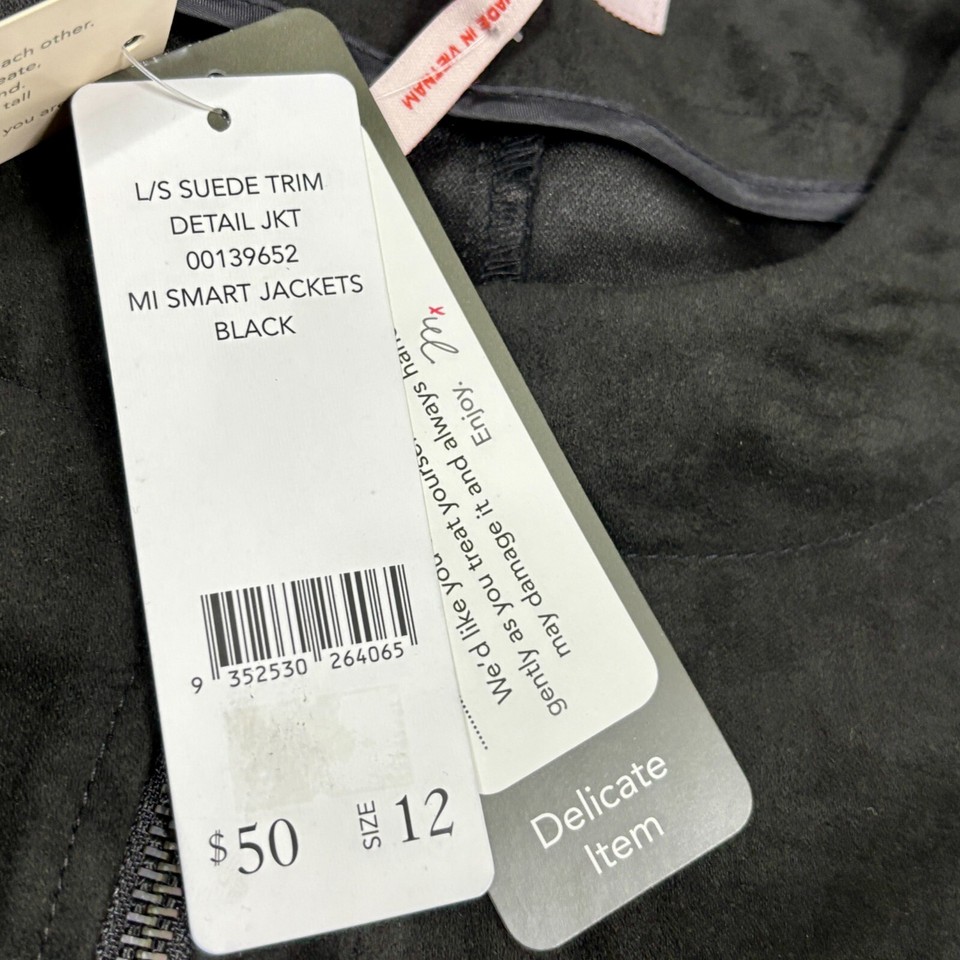 Millers Womens Suede Trim Smart Jacket Size 12 Black New With Tags ...