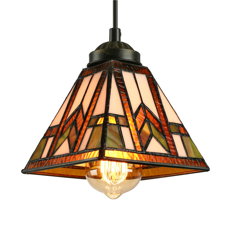 Tiffany Geometric Hanging Light Art Decor Pendant Light Mission Hanging ...