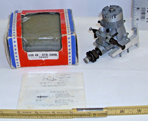 FOX 40 RC ENGINE FOR GAS AIRPLANE OR TETHER CAR BOXED WITH MOUNT | eBay