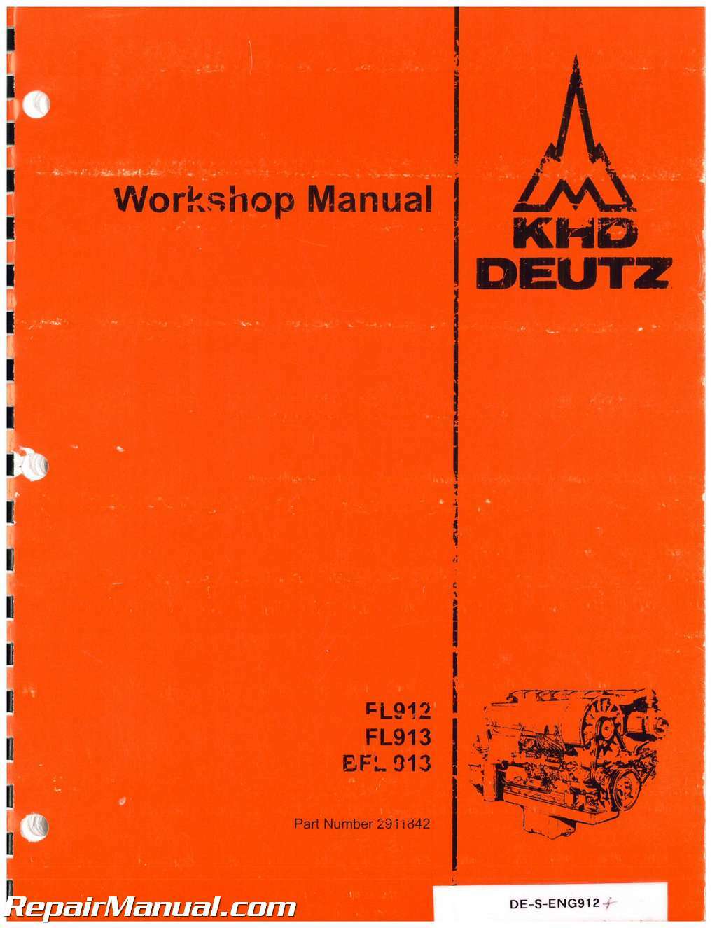 Deutz-Allis Model 912 913 Engine Service Manual : JS-DE-S-ENG912-PLUS ...