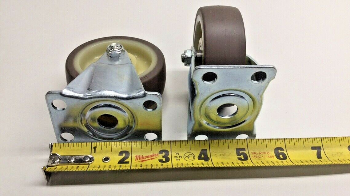 Hammer Caster 75X27 Caster 75 x 27mm Wheel (Pack of 2) 4-hole Plate 2-3 ...
