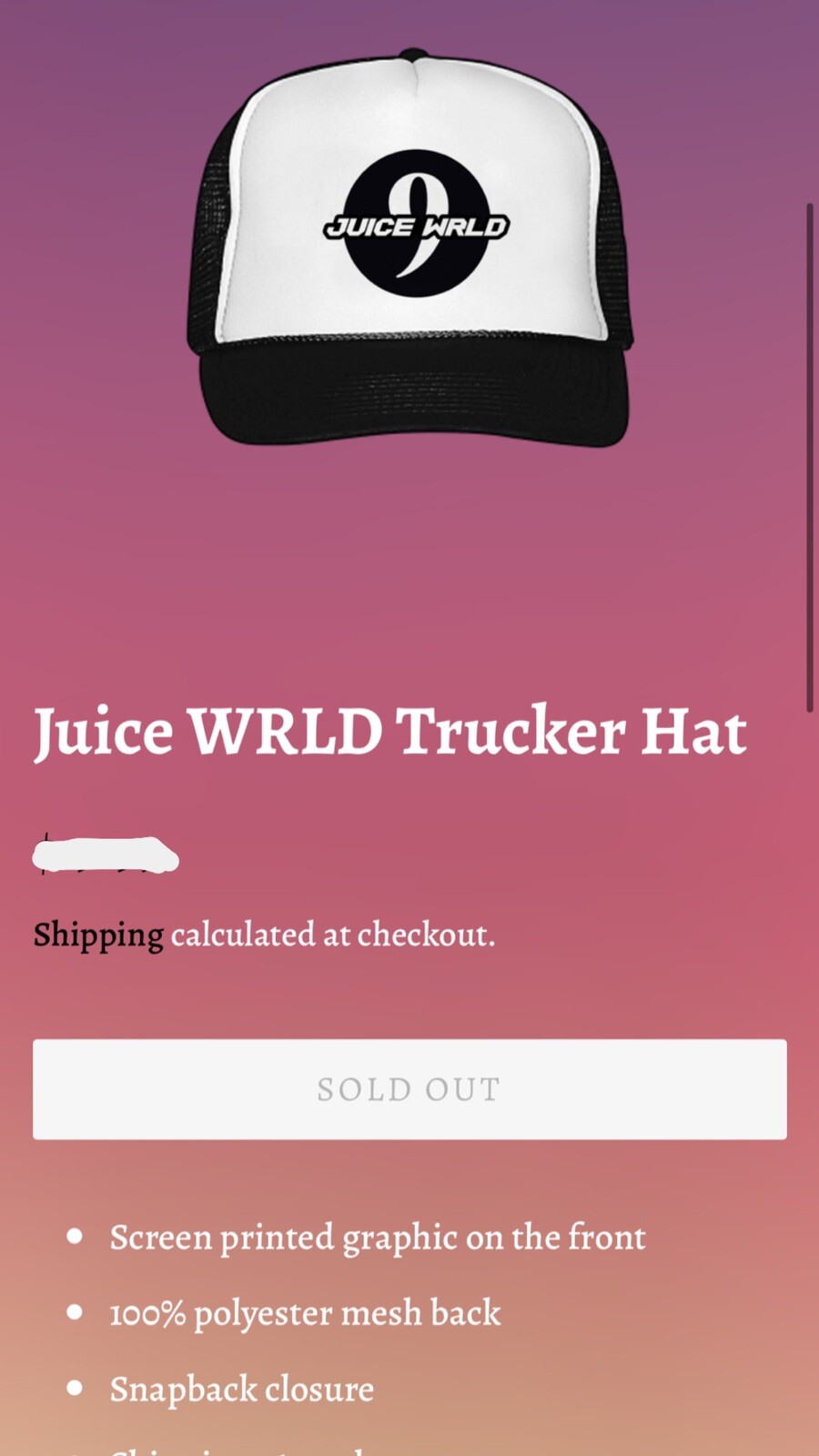 Juice Wrld Trucker Hat - Limited Edition 🧃🌎 | eBay