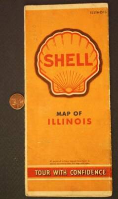 1940s WWII Era Shell Oil Gas service station Illinois United States ...