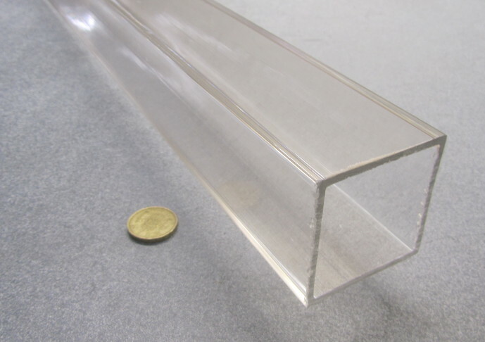 Acrylic Square Tube Clear Extruded 2.25" SQ x .125" Wall x 72" Length ...