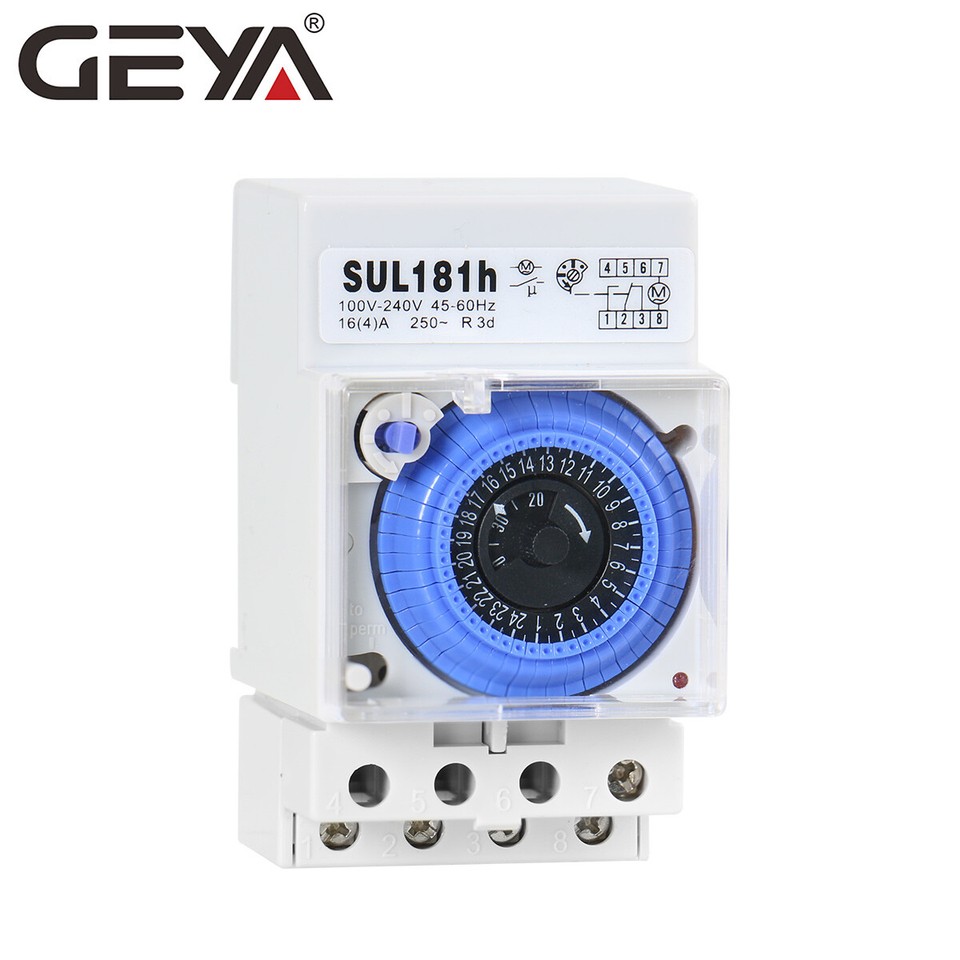 GEYA Programmable Mechanical Timer Relay Switch 16A 24 Hours Analog 100 ...