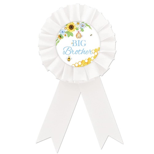 Bee Big Brother Tinplate Badge Pin, Brother To Bee Button Pin, White ...