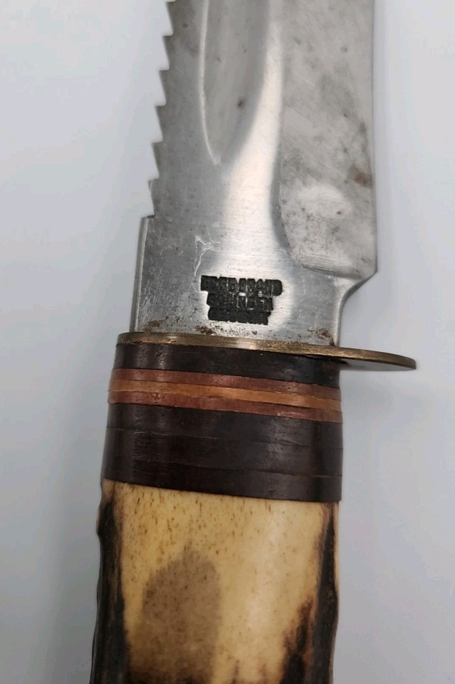 🔥Edge Brand German Bowie Knife With Saw Tooth By #488 W/Sheath And Stag ...