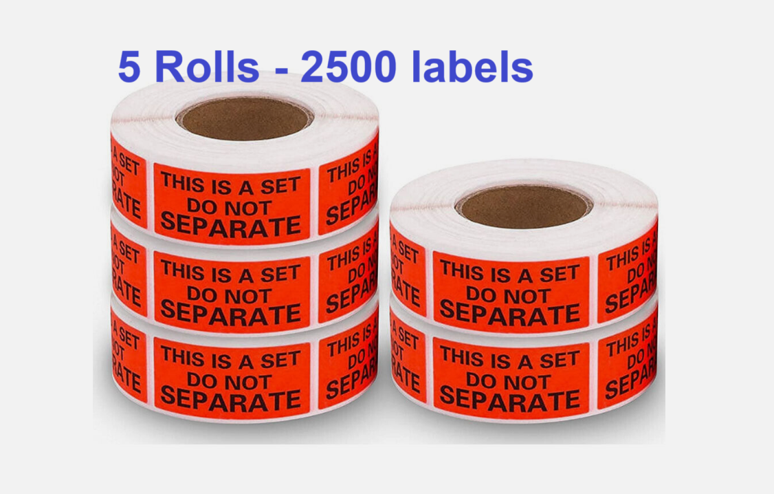 5Rolls Packaging Label 1"x2"Red Warning Stickers "This Is a Set Do Not ...