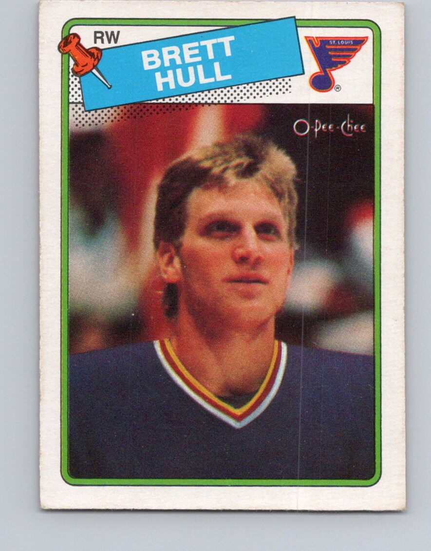 VINTAGE HOCKEY CARD OPC 1988 ST-LOUIS BLUES BRETT HULL ROOKIE CARD NO87 ...