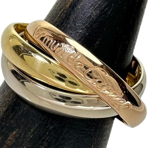 US 5.8 CARTIER Ring Trinity K18 Gold//White/Pink Gold 8.3g #51 (no ...