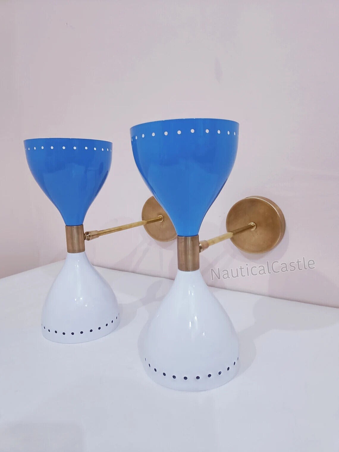 Wall Sconce Italian Wall Lights Mid Century Diabolo Light Fixtures Blue ...
