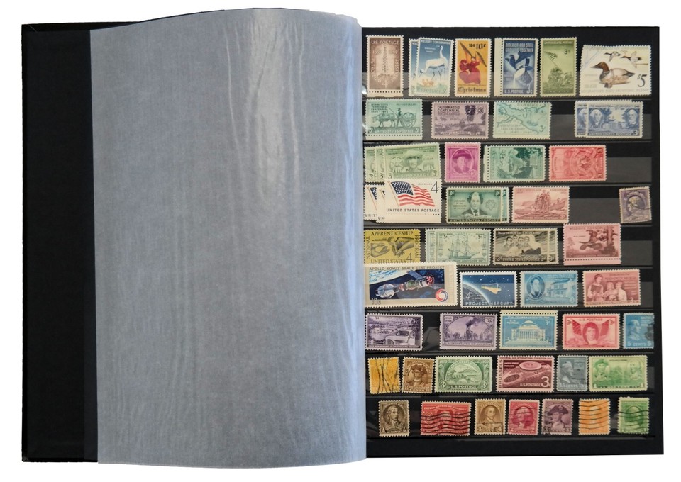 32 Black Pages Supersafe Stamp Stock Book 16 Folio Hardback Black Cover ...