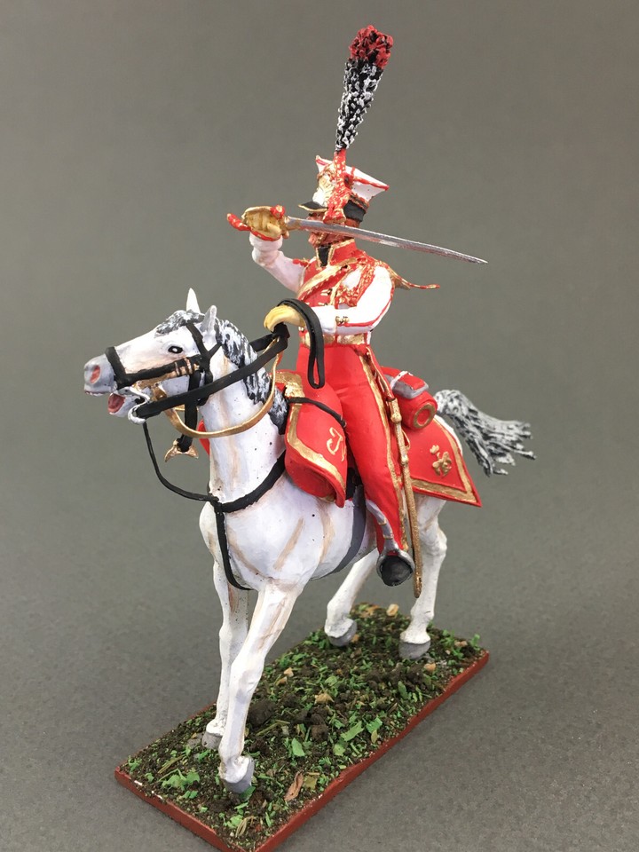Painted Napoleonic metal soldier 1/30, French Red Lancers figure VID ...