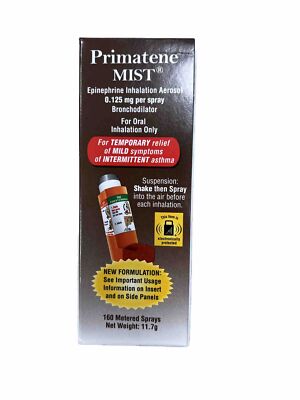 Primatene Mist Epinephrine Inhalation Aerosol Bronchodilator EXP 07/ ...