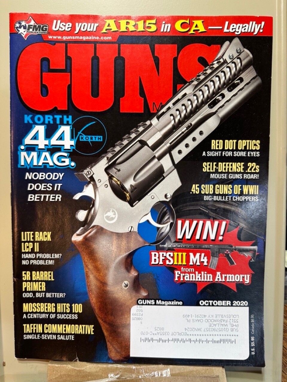 FMG Guns Magazine October 2020 Korth 44 Mag AR15 in CA Self Defense 22s ...