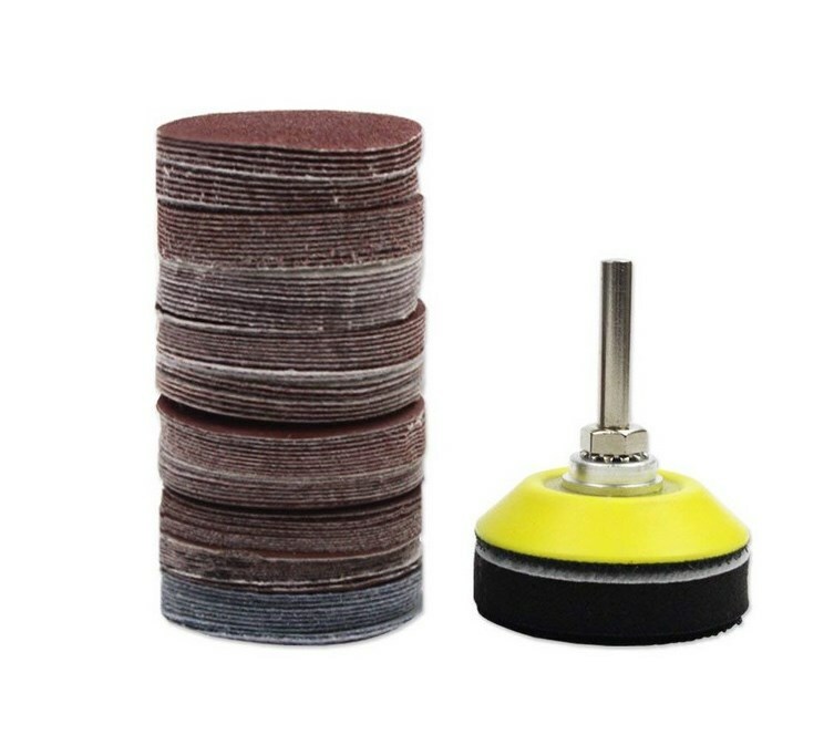 100PCS 2" Sanding Discs Pad Kit+Backer Plate 1/4" Shank Includes 80 ...