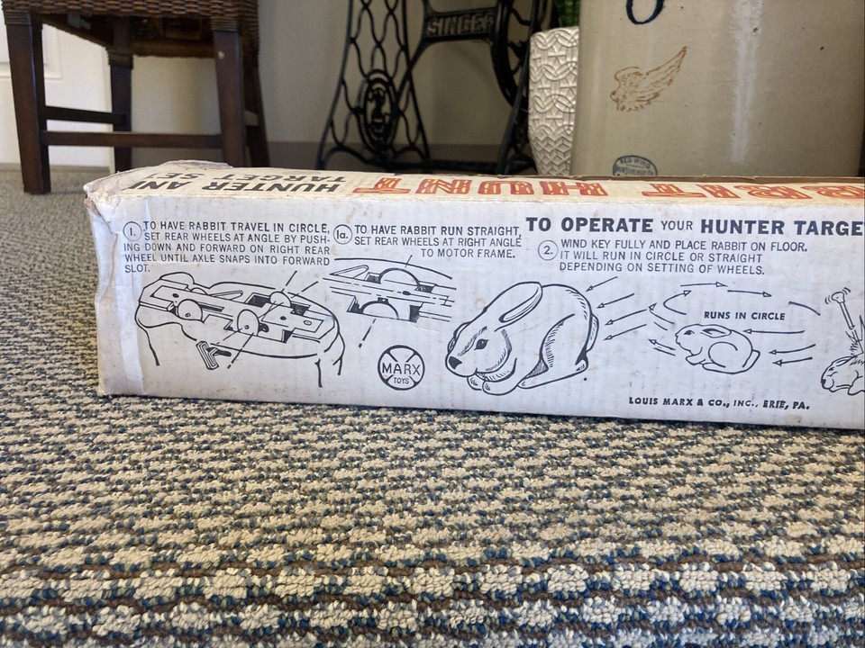 Vintage Marx Rabbit Hunt Hunter & Target Set BOX ONLY Double Barrel ...
