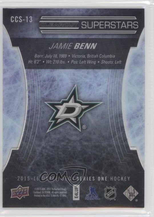 2015-16 Upper Deck Clear Cut Superstars Jamie Benn #CCS-13 7i2 | eBay UK