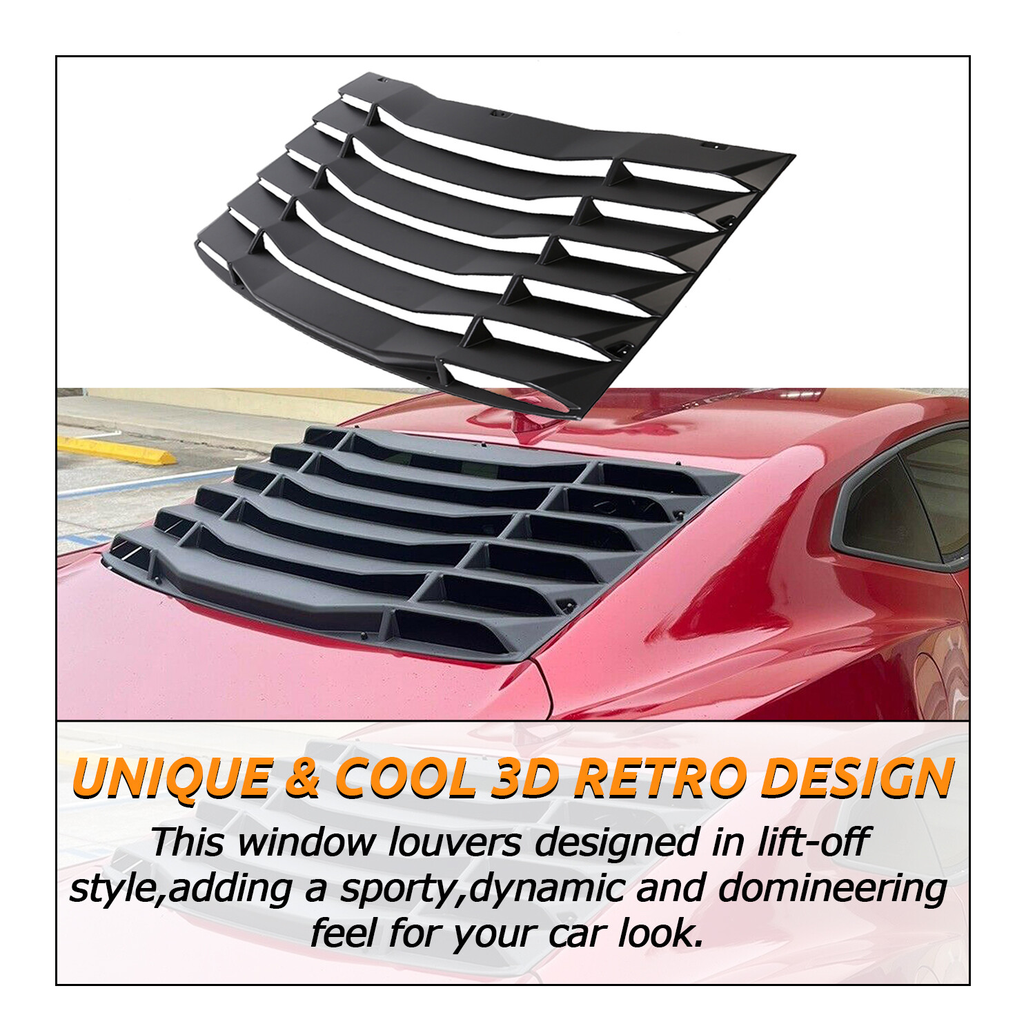Fits Chevy Camaro 16-Up Rear Window Louvers Windshield Sun Shade Cover ...