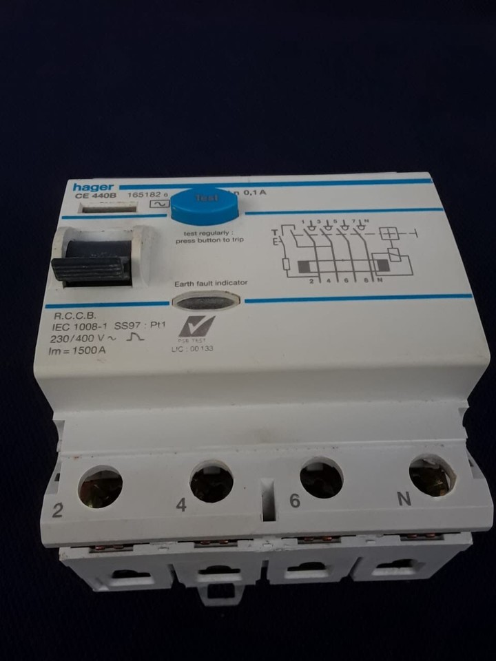 RCCB –HAGER RESIDUAL CURRENT CIRCUIT BREAKER 4 POLE + 2 POLE SINGLE ...
