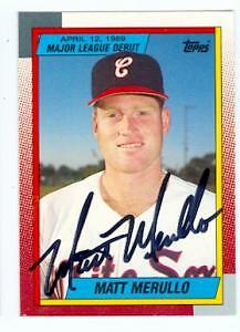 Matt Merullo autographed baseball card 1990 Topps #82 Major League ...