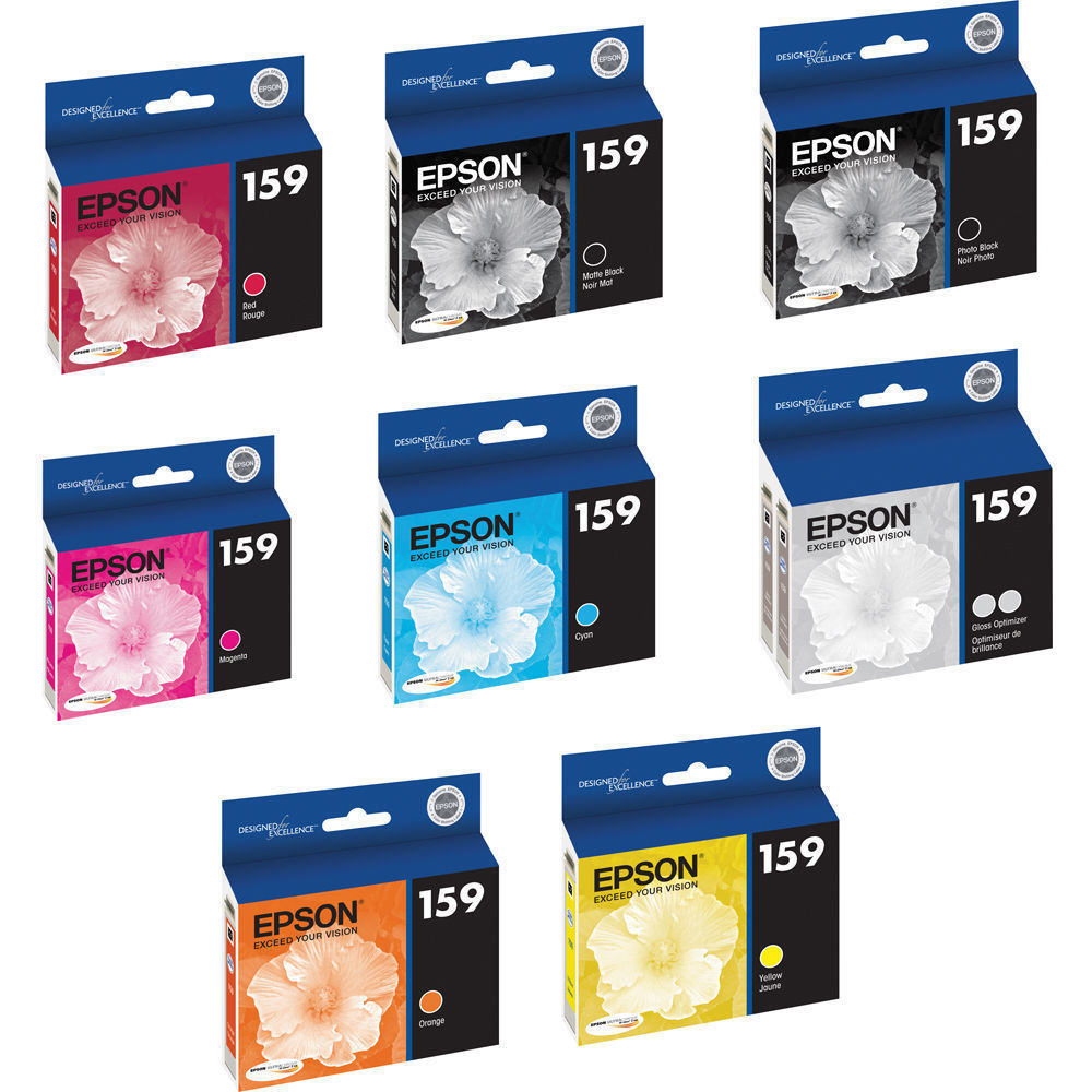 100 % GENUINE EPSON STYLUS R2000 INK CARTRIDGES T159 WITH GENUINE EPSON ...
