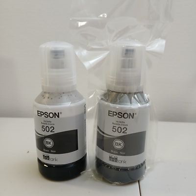 Epson 502 Black EcoTank Ink Inkjet Printer ET-2750 2760 2850 3750 3760 ...