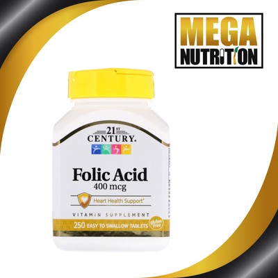 21st Century Health Care Folic Acid 400mcg 250 tablets Heart health ...