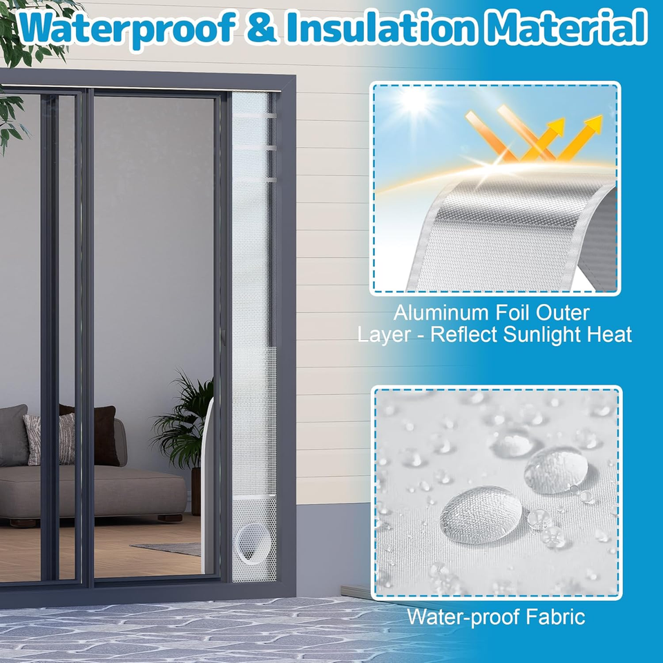 Portable Air Conditioner Sliding Door Vent Kit, Insulated Sliding Door ...