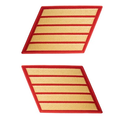 USMC Marine Corps Service Stripe: Male gold embroidered on red, set of ...