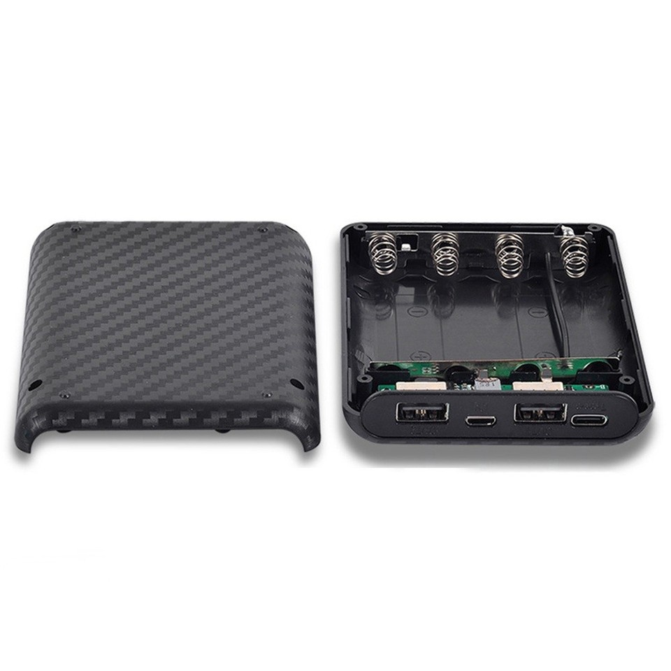 Battery Box Power Bank Charger Case 4 Slots with Dual USB Output 5V 24A ...