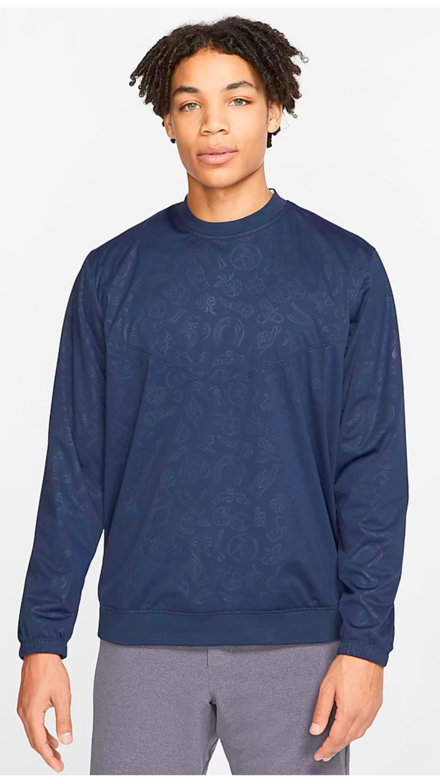 NWT $90 Men's Nike Shield Crew Emboss Pullover Shirt NAVY BLUE XXL ...