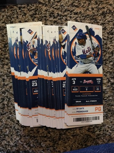 2017 NEW YORK METS SEASON TICKET STUB SET NOT IN BOOK LOOSE ALL 81 HOME ...