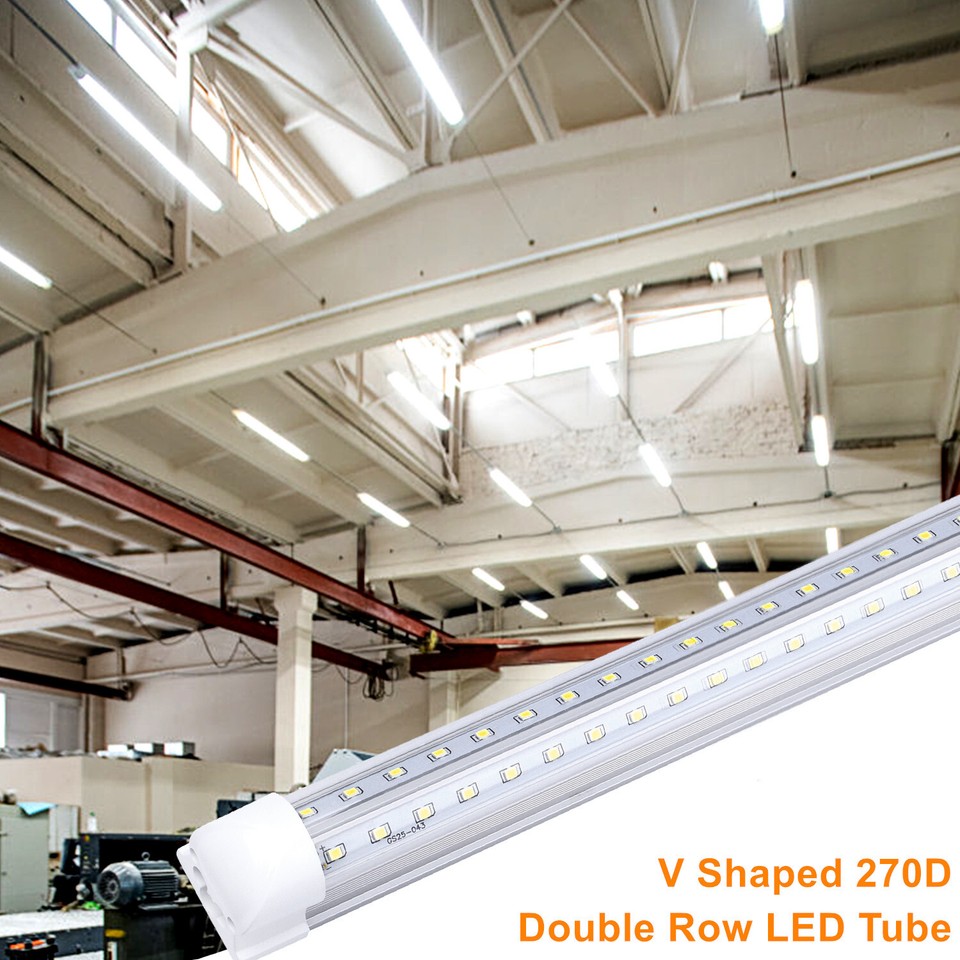T8 5FT 48W LED Tube Light 5Foot LED Warehosue Garage Shop Light Fixture ...