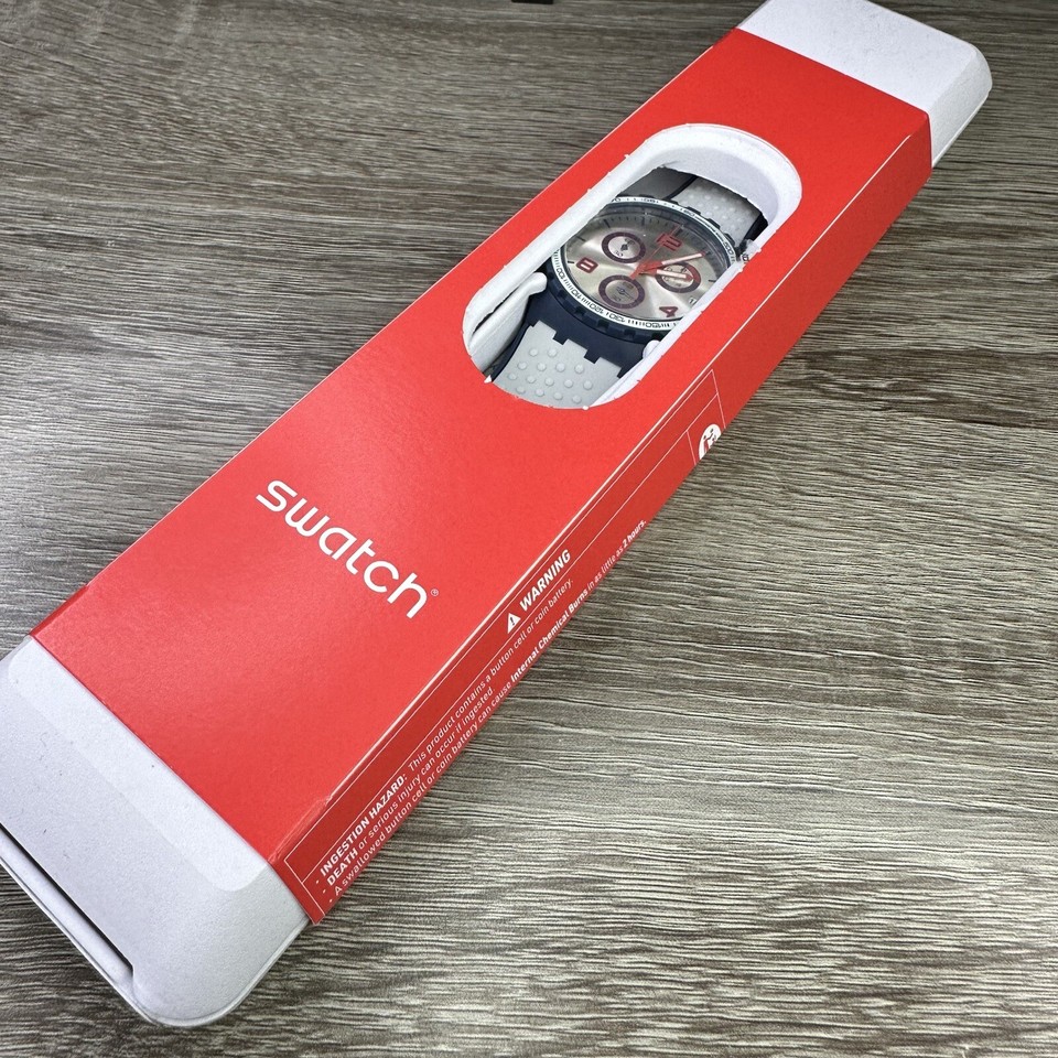 NEW Swatch HUMPY BUMPY Silicone Chronograph Men's 41mm Watch SUSN411 ...