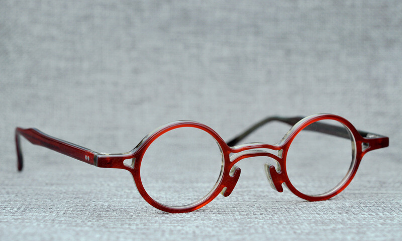 Geometric Round Acetate Glasses Frame Light Plastic Eyeglasses One of a ...