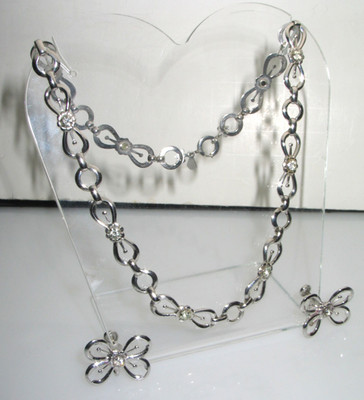 VINTAGE 1940's STERLING RHINESTONE 16" NECKLACE & EARRINGS SET AMCO | eBay