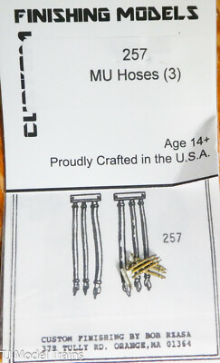 Custom Finishing Models HO #257 MU Hoses -- Three-Hose w/Bracket (Brass ...