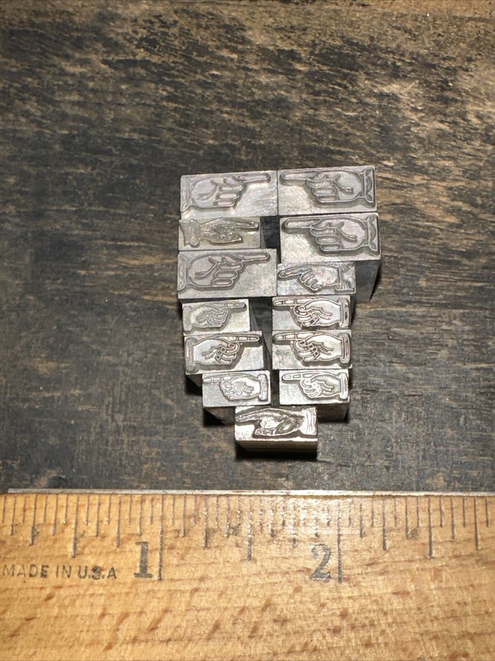 Print Blocks “ 13 Fingers Pointing “ Lead Blocks & Dingbats! Various ...